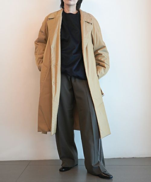 seya.＞SK'GROVE PADDED COAT / SILKY POWDER CUPRO | MAKES ONLINE STORE